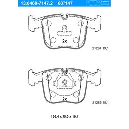 ATE Bremsbelagsatz, Scheibenbremse 13046071472 f&uuml;r BMW