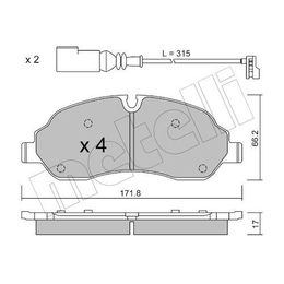 METELLI Bremsbelagsatz, Scheibenbremse 2210320 f&uuml;r Ford