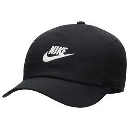 Baseball Cap Nike SPORTSWEAR "Nike Club Kids' Unstructured Futura Wash Cap", Jungen, schwarz-wei&szlig; (schwarz, wei&szlig;), Obermaterial: 100% Baumwolle, Caps, f&uuml;r Jugendliche, unstrukturiert, mit gewaschener Optik
