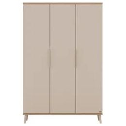 Kleiderschrank YUNY BY PAIDI "HAZEL in Beige, inkl. Kleiderstangen und Einlegeb&ouml;den", cashmere, beige, eiche, montana, B:130cm H:198cm T:52cm, Holzwerkstoff, Schr&auml;nke, Kleiderschrank, stabiler Dreht&uuml;renschrank aus Holz, mit Soft-Close-Funktion