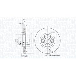 MAGNETI MARELLI Bremsscheibe 360406011301 Innenbel&uuml;ftet-Bel&uuml;ftung mit tropfenf&ouml;rmigen Fl&uuml;geln 305mm 28mm f&uuml;r ALFA ROMEO FIAT (GAC) FIAT JEEP CHRYSLER