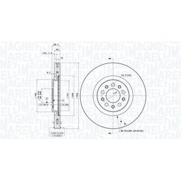 MAGNETI MARELLI Bremsscheibe 360406011701 Innenbel&uuml;ftet-Bel&uuml;ftung mit tropfenf&ouml;rmigen Fl&uuml;geln 330mm 28mm f&uuml;r ALFA ROMEO JEEP (GAC FCA)