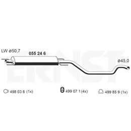 Ernst Mittelschalld&auml;mpfer 055246 f&uuml;r Opel GM