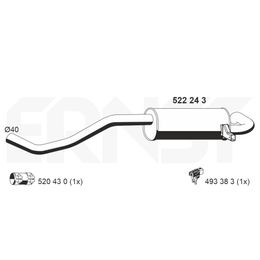Ernst Endschalld&auml;mpfer 522243 f&uuml;r RENAULT