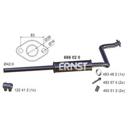 Ernst Mittelschalld&auml;mpfer 686020 f&uuml;r TOYOTA