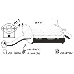 Ernst Endschalld&auml;mpfer 680141 f&uuml;r HONDA