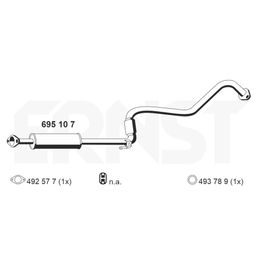 Ernst Mittelschalld&auml;mpfer 695107 f&uuml;r NISSAN