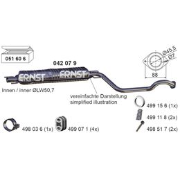 Ernst Mittelschalld&auml;mpfer 042079 f&uuml;r Opel GM