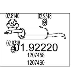 MTS MARKENTECHNIKSERVICEGMBH & CO. KG MTS Endschalld&auml;mpfer 0192220 f&uuml;r Ford