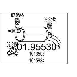 MTS MARKENTECHNIKSERVICEGMBH & CO. KG MTS Endschalld&auml;mpfer 0195530 f&uuml;r Ford VW SEAT