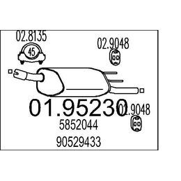 MTS MARKENTECHNIKSERVICEGMBH & CO. KG MTS Endschalld&auml;mpfer 0195230 f&uuml;r Opel