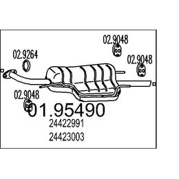 MTS MARKENTECHNIKSERVICEGMBH & CO. KG MTS Endschalld&auml;mpfer 0195490 f&uuml;r Opel