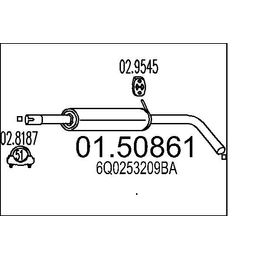 MTS MARKENTECHNIKSERVICEGMBH & CO. KG MTS Mittelschalld&auml;mpfer 0150861 f&uuml;r SEAT