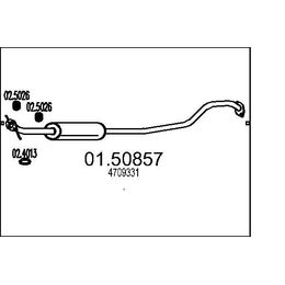MTS MARKENTECHNIKSERVICEGMBH & CO. KG MTS Mittelschalld&auml;mpfer 0150857 f&uuml;r Opel