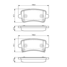 Bosch Bremsbelagsatz, Scheibenbremse 0986494297 f&uuml;r CHEVROLET OPEL HOLDEN SAAB VAUXHALL BUICK