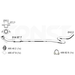 Ernst Mittelschalld&auml;mpfer 314077 f&uuml;r Ford