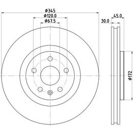 Hella Bremsscheibe 8dd355132621 345mm 30mm f&uuml;r Vaughall