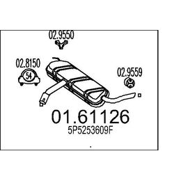 MTS MARKENTECHNIKSERVICEGMBH & CO. KG MTS Endschalld&auml;mpfer 0161126 f&uuml;r SEAT