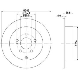 Hella Bremsscheibe 8dd355118801 302mm 10mm f&uuml;r MITSUBISHI