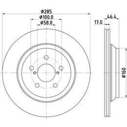 Hella Bremsscheibe 8dd355132371 285mm 17mm f&uuml;r Subaru