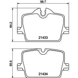 Hella Bremsbelagsatz, Scheibenbremse 8db355040911 f&uuml;r TOYOTA