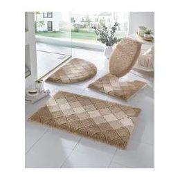 Badematte Hagemann Gr. 8, beige, WC-Deckelbezug (47cm x 50cm), 1 Stk., Badematten, Badematte