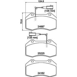 Hella Bremsbelagsatz, Scheibenbremse 8db355016141 f&uuml;r FERRARI ABARTH ALFA ROMEO