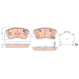 TRW Bremsbelagsatz, Scheibenbremse gdb2310 f&uuml;r KIA