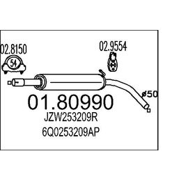 MTS MARKENTECHNIKSERVICEGMBH & CO. KG MTS Mittelschalld&auml;mpfer 0180990 f&uuml;r SEAT
