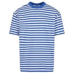T-Shirt Urban Classics "Urban Classics Herren Regular Stripe Tee", Damen, Gr. 3XL, wei&szlig;, royal, 100% Baumwolle, gestreift, normal, Rundhals, Shirts T-Shirt