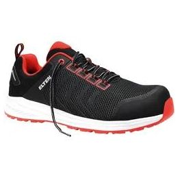 Sicherheitsschuh Elten "LIVAS Low" Gr. 42, schwarz (schwarz, rot), 42, Obermaterial: 100% Nylon NY., Schuhe