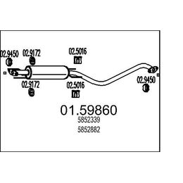 MTS MARKENTECHNIKSERVICEGMBH & CO. KG MTS Mittelschalld&auml;mpfer 0159860 f&uuml;r Opel