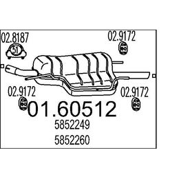 MTS MARKENTECHNIKSERVICEGMBH & CO. KG MTS Endschalld&auml;mpfer 0160512 f&uuml;r Opel