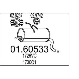 MTS MARKENTECHNIKSERVICEGMBH & CO. KG MTS Endschalld&auml;mpfer 0160533 f&uuml;r Peugeot Citro&euml;n