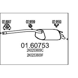 MTS MARKENTECHNIKSERVICEGMBH & CO. KG MTS Endschalld&auml;mpfer 0160753 f&uuml;r VW