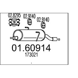 MTS MARKENTECHNIKSERVICEGMBH & CO. KG MTS Endschalld&auml;mpfer 0160914 f&uuml;r Peugeot