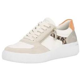 Plateausneaker Remonte, Herren, Gr. 40, creme, natur, orange, Leder, Lederimitat, kontrastfarbene Details, Schuhe Plateausneaker, Schn&uuml;rschuh, Halbschuh, Freizeitsneaker mit Schaftrandpolsterung