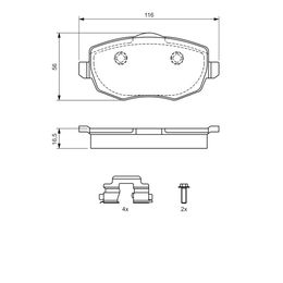 Bosch Bremsbelagsatz, Scheibenbremse 0986424792 f&uuml;r LANCIA Fiat
