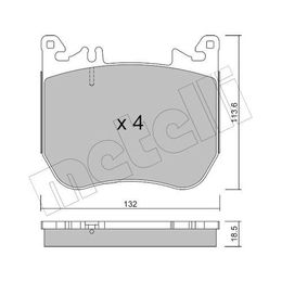 METELLI Bremsbelagsatz, Scheibenbremse 2213120 f&uuml;r Mercedes