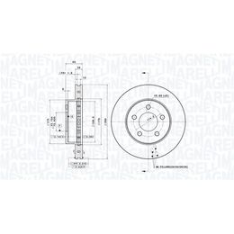 MAGNETI MARELLI Bremsscheibe 360406030001 Innenbel&uuml;ftet-Bel&uuml;ftung mit tropfenf&ouml;rmigen Fl&uuml;geln 288mm 28mm f&uuml;r JEEP