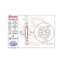 MAGNETI MARELLI Bremsscheibe 360406064500 innenbel&uuml;ftet-Bel&uuml;ftung mit tropfenf&ouml;rmigen Fl&uuml;geln 305mm 28mm f&uuml;r Fiat ABARTH