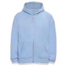 Sweatjacke DROPSIZE "Dropsize Herren Bazix Republiq Super Heavy Blank Zip-Hoodie", Damen, Gr. M, washedblau, 80% Baumwolle, 20% Polyester, unifarben, Sweatjacken Sweatjacke