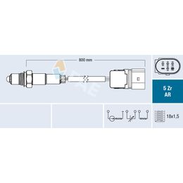 FAE Lambdasonde 75357 f&uuml;r FORD VW SKODA PORSCHE SEAT AUDI STANDARD AUTOMOBILE