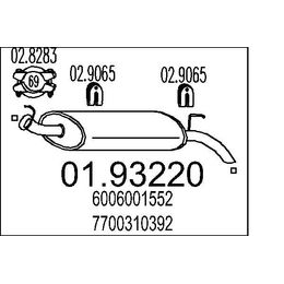 MTS MARKENTECHNIKSERVICEGMBH & CO. KG MTS Endschalld&auml;mpfer 0193220 f&uuml;r RENAULT