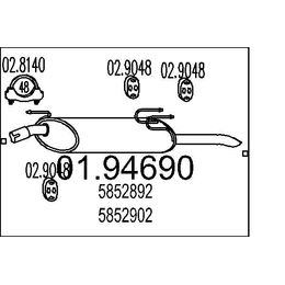 MTS MARKENTECHNIKSERVICEGMBH & CO. KG MTS Endschalld&auml;mpfer 0194690 f&uuml;r Opel