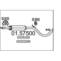 MTS MARKENTECHNIKSERVICEGMBH & CO. KG MTS Mittelschalld&auml;mpfer 0157500 f&uuml;r VW