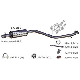 Ernst Mittelschalld&auml;mpfer 670210 f&uuml;r MAZDA