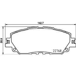 Hella Bremsbelagsatz, Scheibenbremse 8db355036511 f&uuml;r TOYOTA LEXUS (GAC)