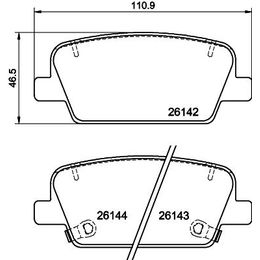 Hella Bremsbelagsatz, Scheibenbremse 8db355040081 f&uuml;r HYUNDAI KIA