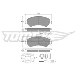 TOMEX BRAKES Bremsbelagsatz, Scheibenbremse tx14401 Vorderachse f&uuml;r PEUGEOT FIAT RAM
